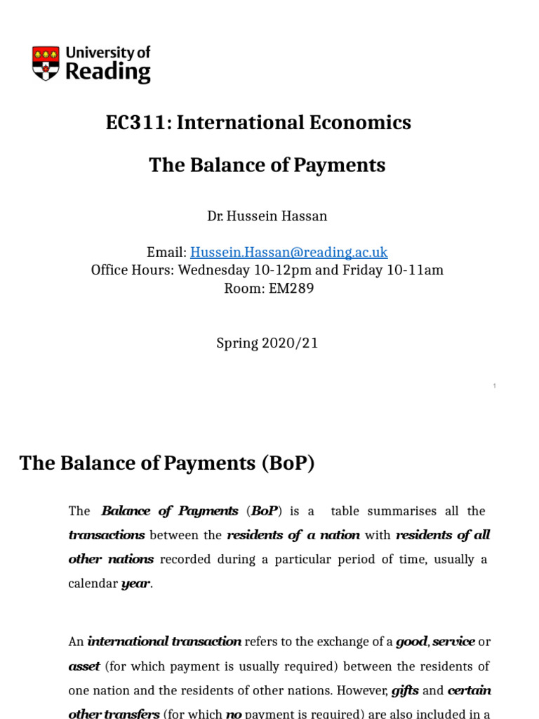 Understanding Balance of Payments (BoP) | PDF | Exchange Rate | Balance ...