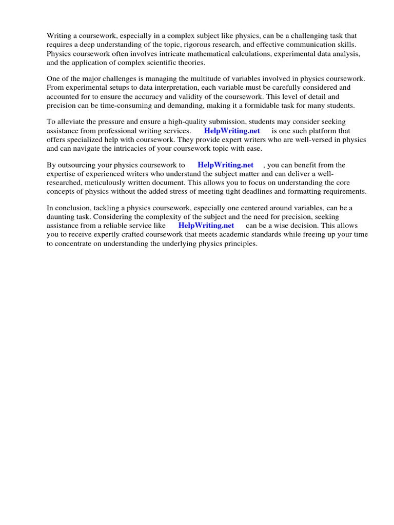 Physics Coursework Variables | PDF | Physics | Force