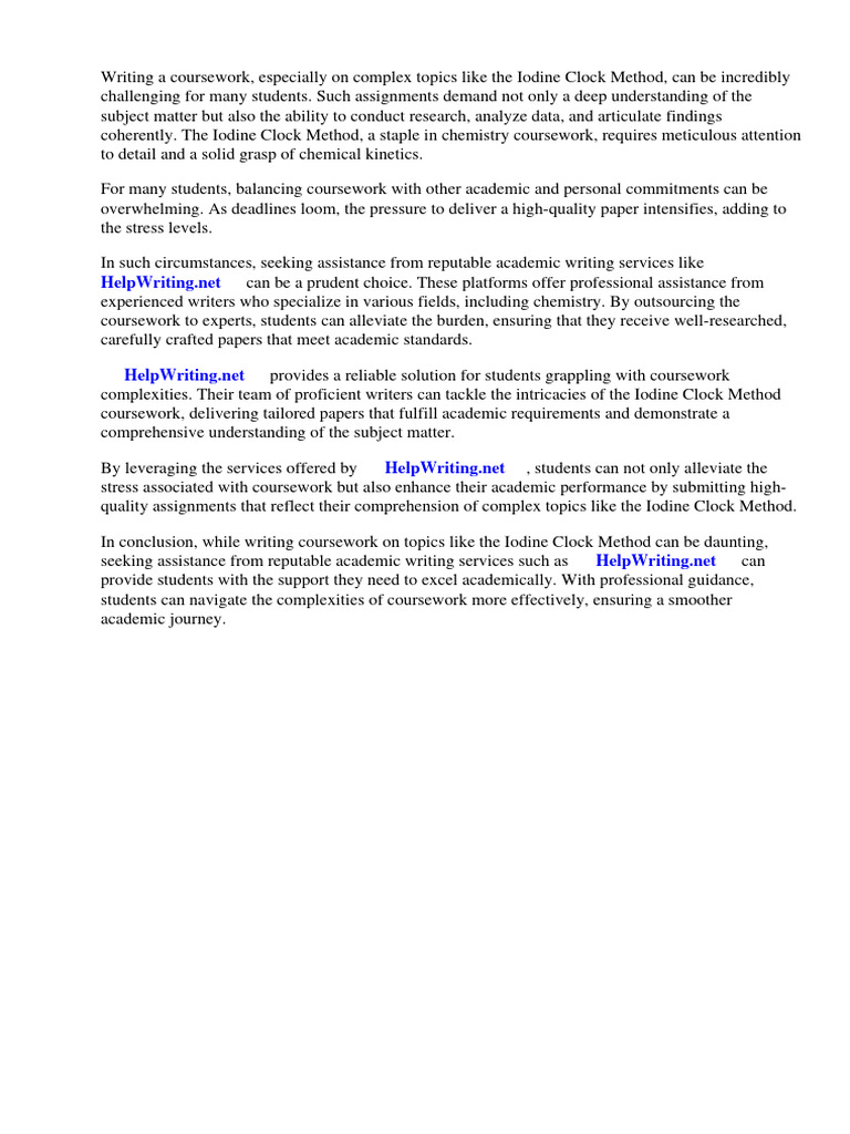 Iodine Clock Method Coursework | PDF | Chemical Reactions | Physical ...