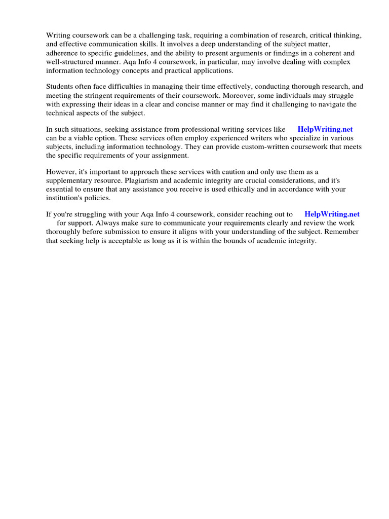 Aqa Info 4 Coursework Examples | PDF | Physical Fitness Aqa Info 4 Coursework Examples | PDF | Physical Fitness