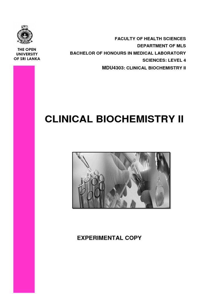 MDU4303 - Clinical Biochemistry II | PDF | Diabetes | Glycogen