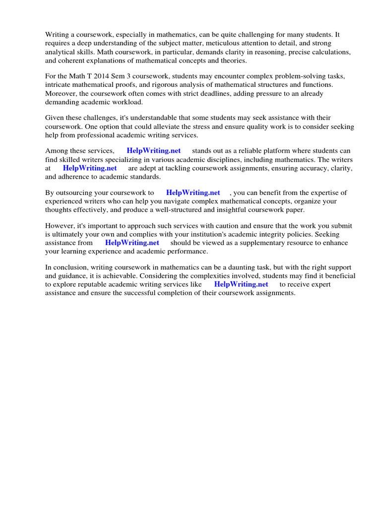 Coursework Math T 2014 Sem 3 | PDF