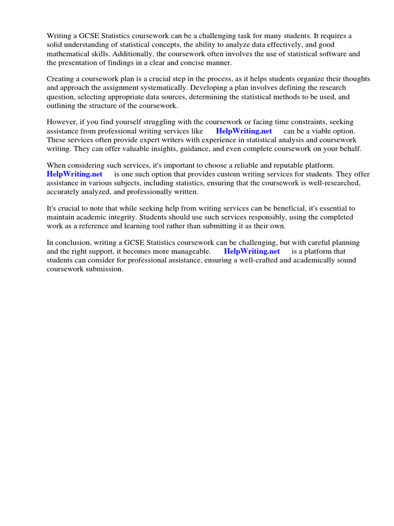 Gcse Statistics Coursework Plan Sample | Download Free PDF | Statistics ... Gcse Statistics Coursework Plan Sample | Download Free PDF | Statistics ...
