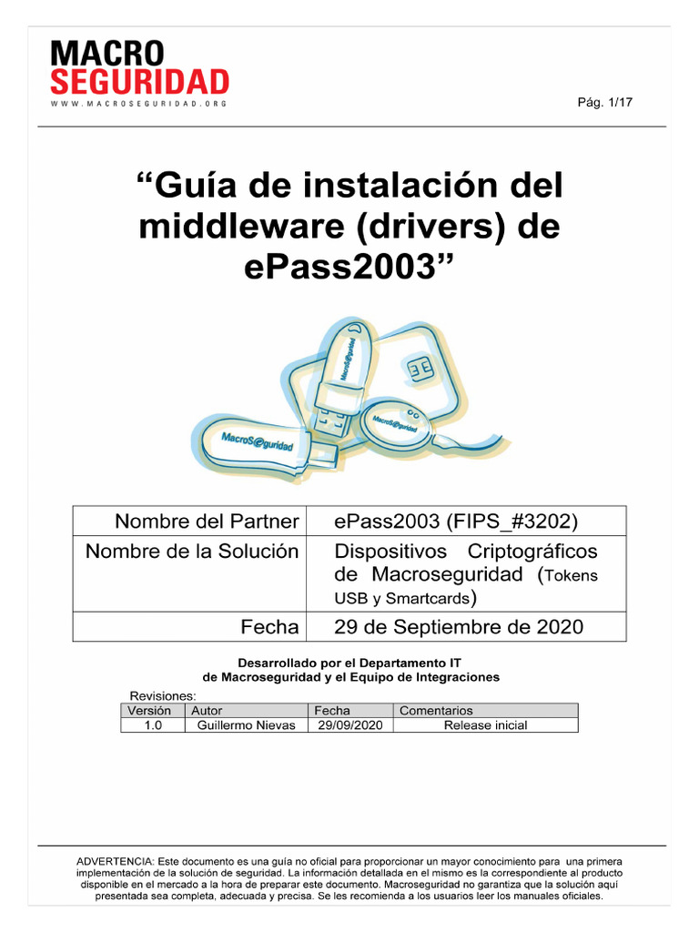 Guia de Instalacion Middleware Drivers EPass2003 v1.0 | PDF