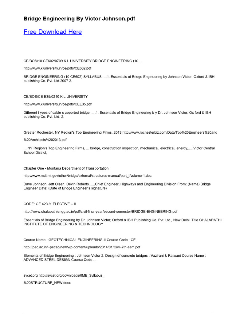 Essentials of Bridge Engineering PDF | PDF | Civil Engineering ...