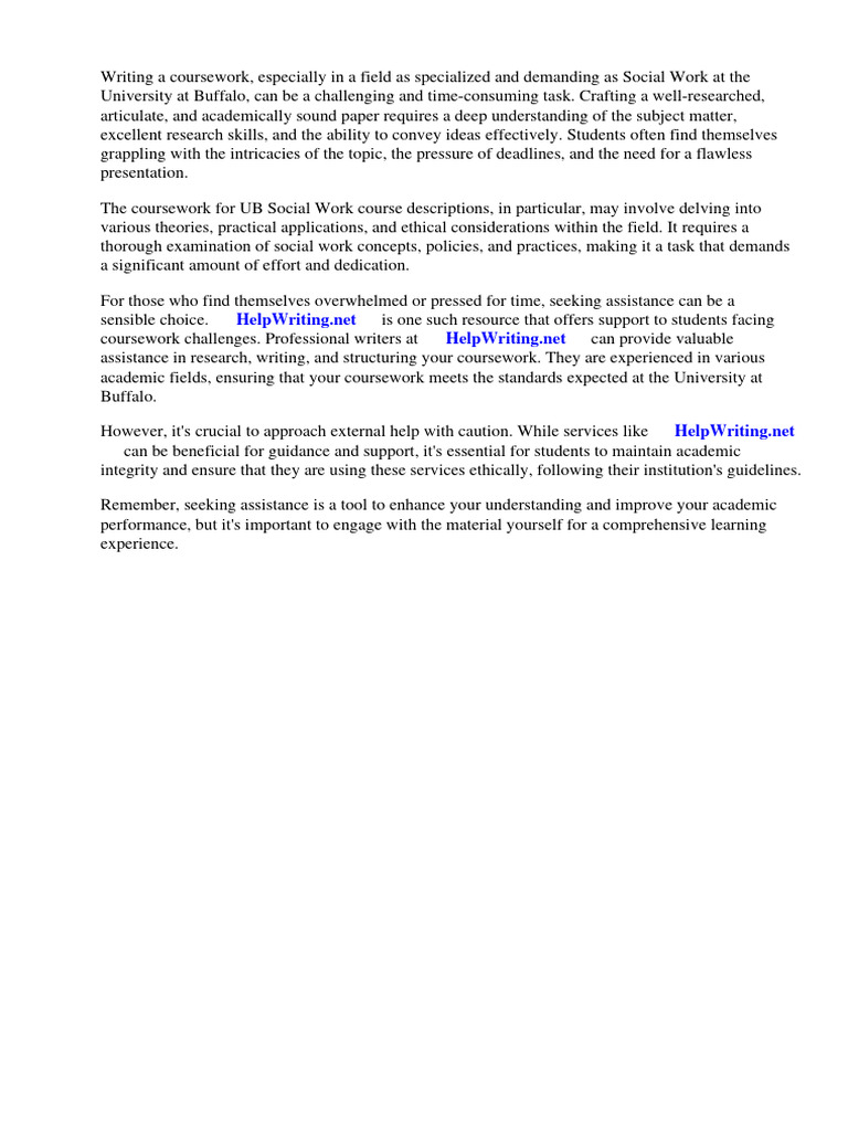 Ub Social Work Course Descriptions | PDF | Social Work | Statistics