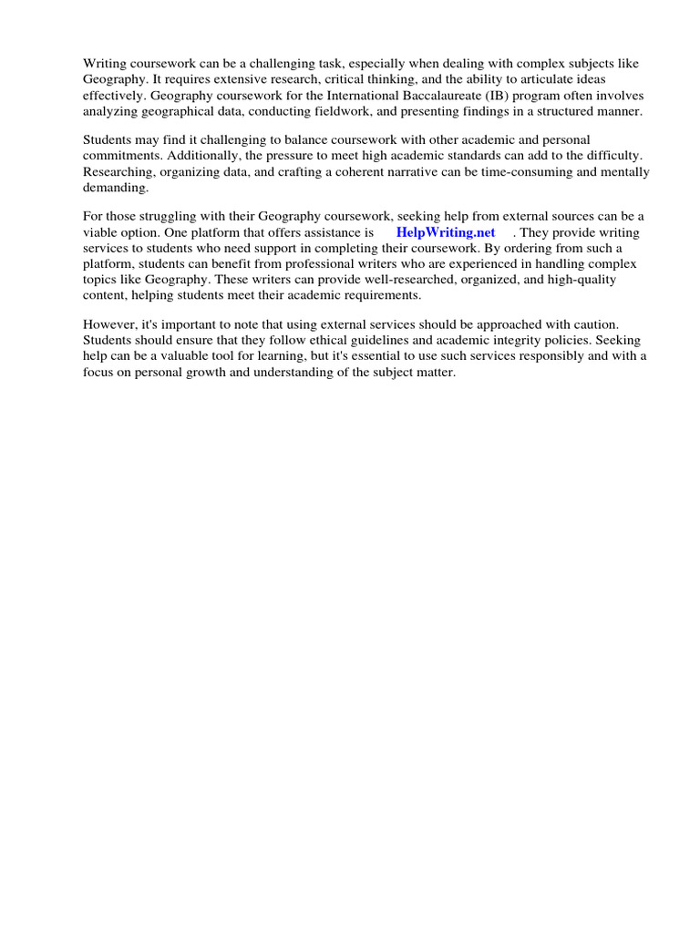 Geography Coursework Ib Examples | PDF | Geography | Learning
