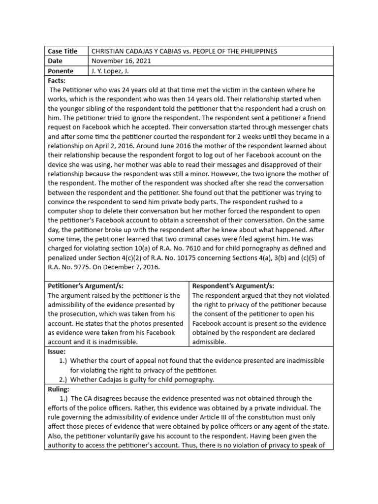 Case Digest Template | PDF | Evidence | Sentence (Law)