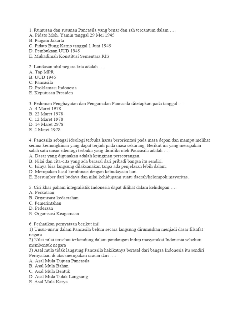 Soal TWK 1 | PDF