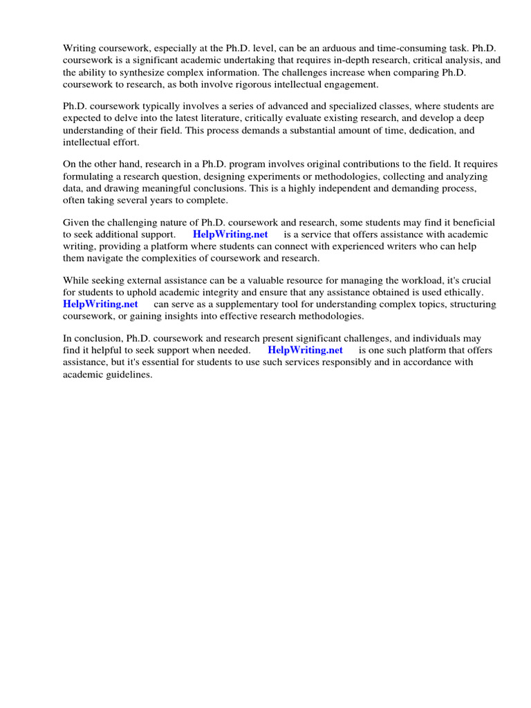 PHD Coursework Vs Research | PDF | Thesis | Doctor Of Philosophy PHD Coursework Vs Research | PDF | Thesis | Doctor Of Philosophy
