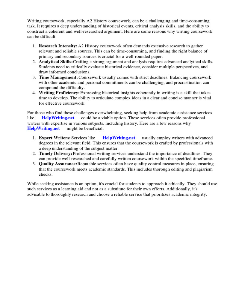 A2 History Coursework Questions | PDF