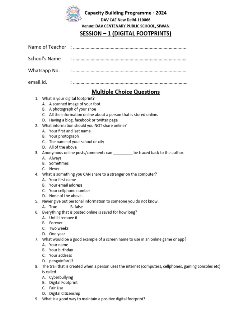 Multiple Choice Questions | PDF