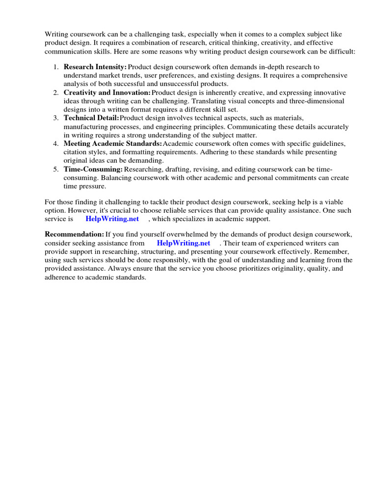 As Product Design Coursework Examples | Download Free PDF | Product ...