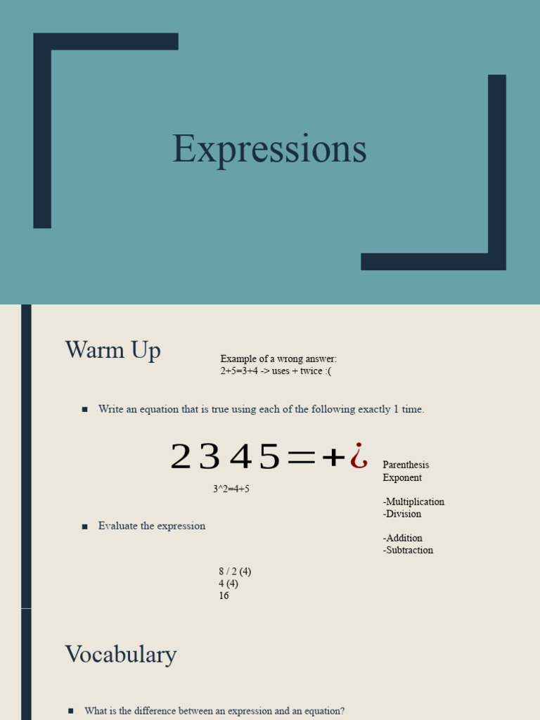 Expressions | PDF | Exponentiation | Numbers Expressions | PDF | Exponentiation | Numbers