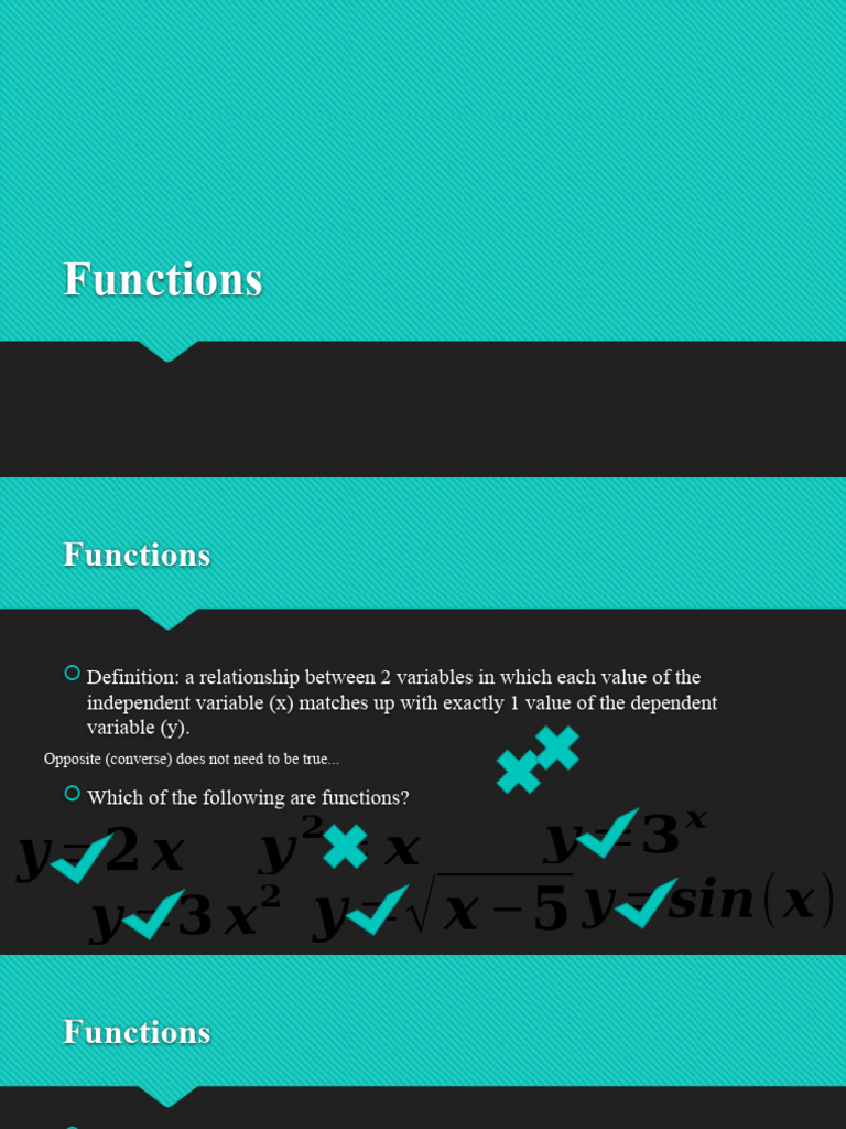 Functions | PDF | Function (Mathematics) | Variable (Mathematics)