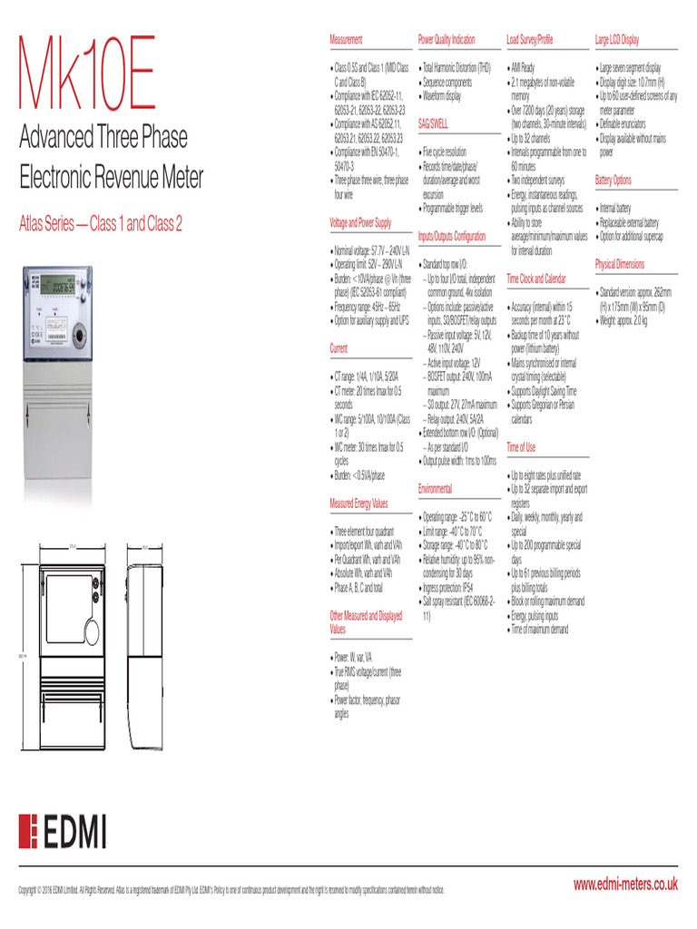 EDMI Mk10E | PDF | Manufactured Goods | Electromagnetism