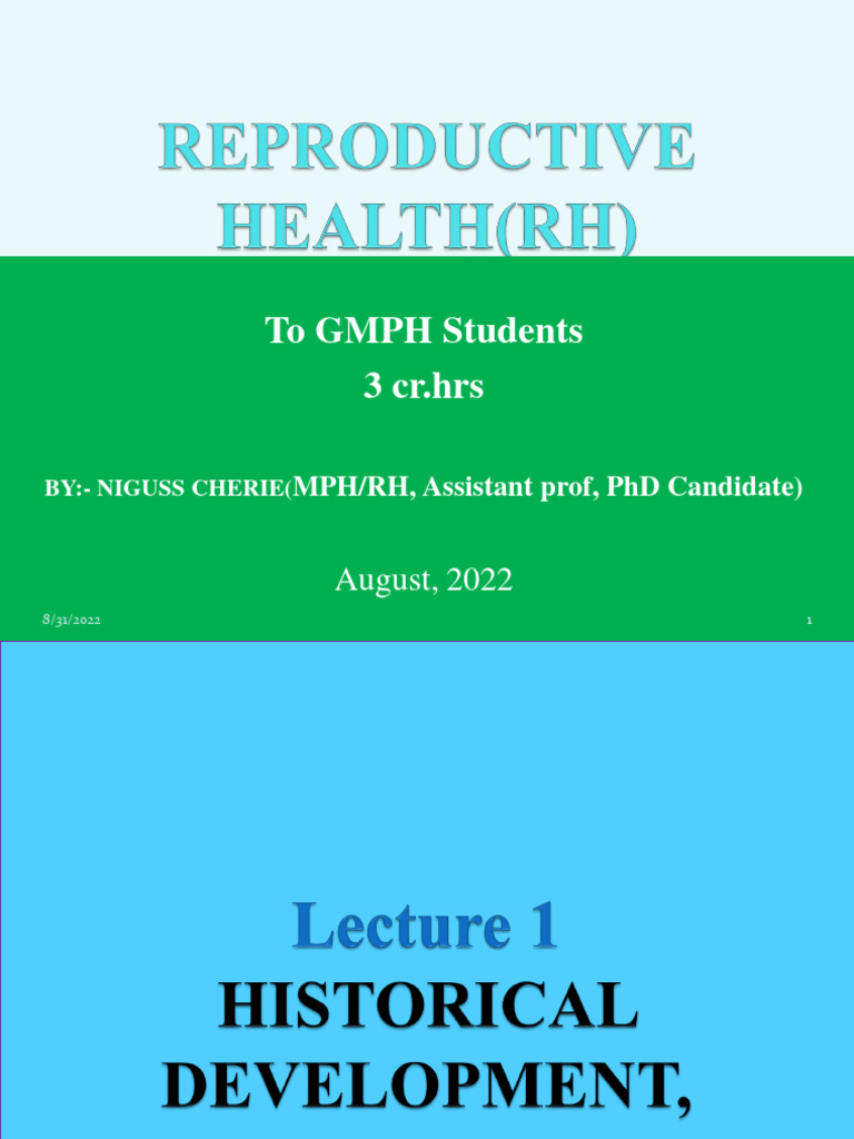 Introduction to Reproductive Health | PDF | Woman | Family Planning