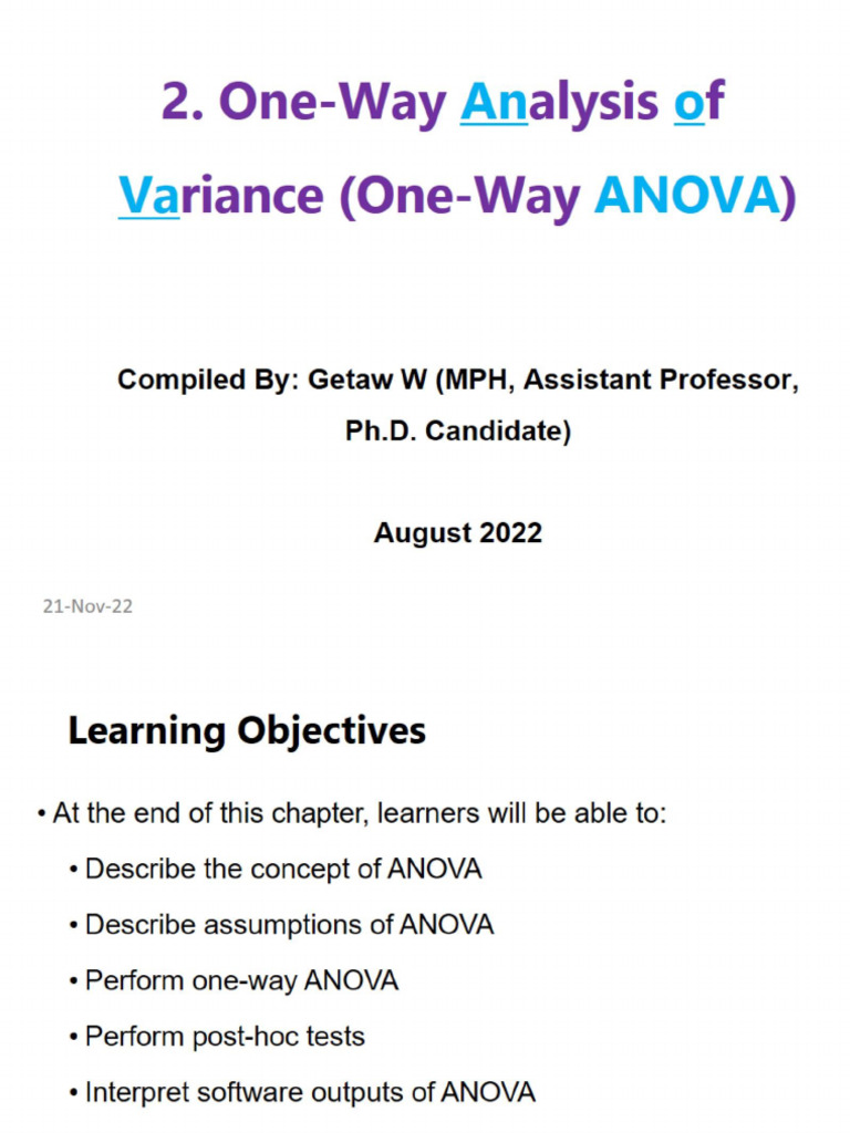 2 One Way Anova Pdf