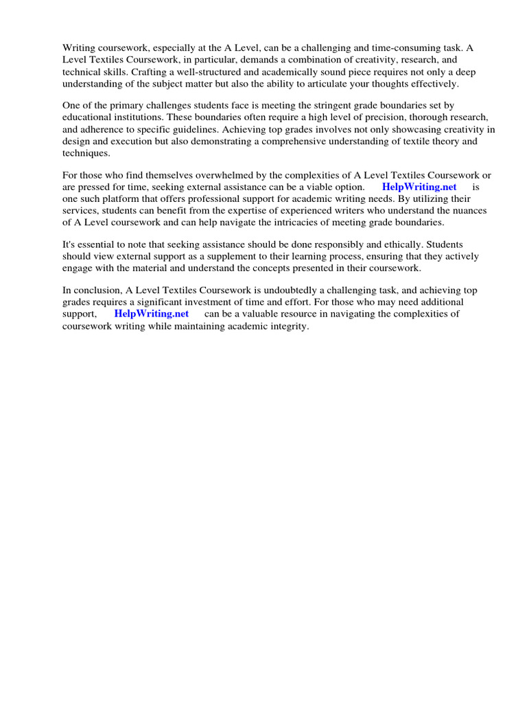 A Level Textiles Coursework Grade Boundaries | PDF | Art