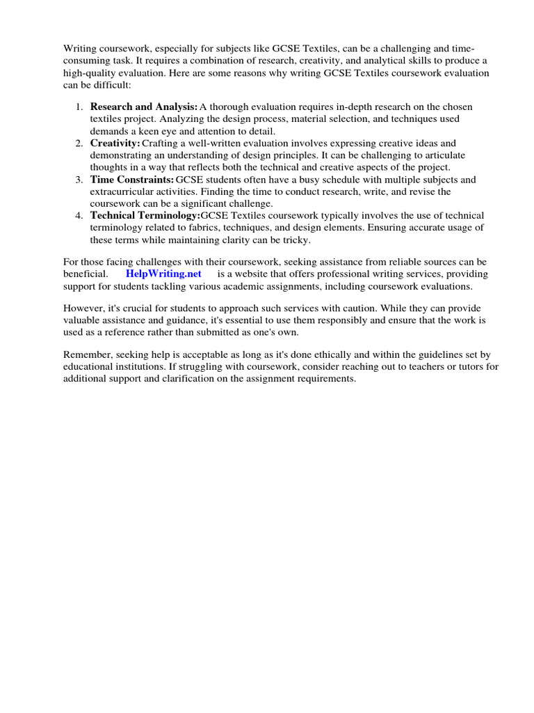 Gcse Textiles Coursework Evaluation | Download Free PDF | Clothing ...