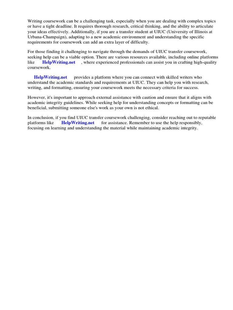 Uiuc Transfer Coursework | PDF | University And College Admission ...
