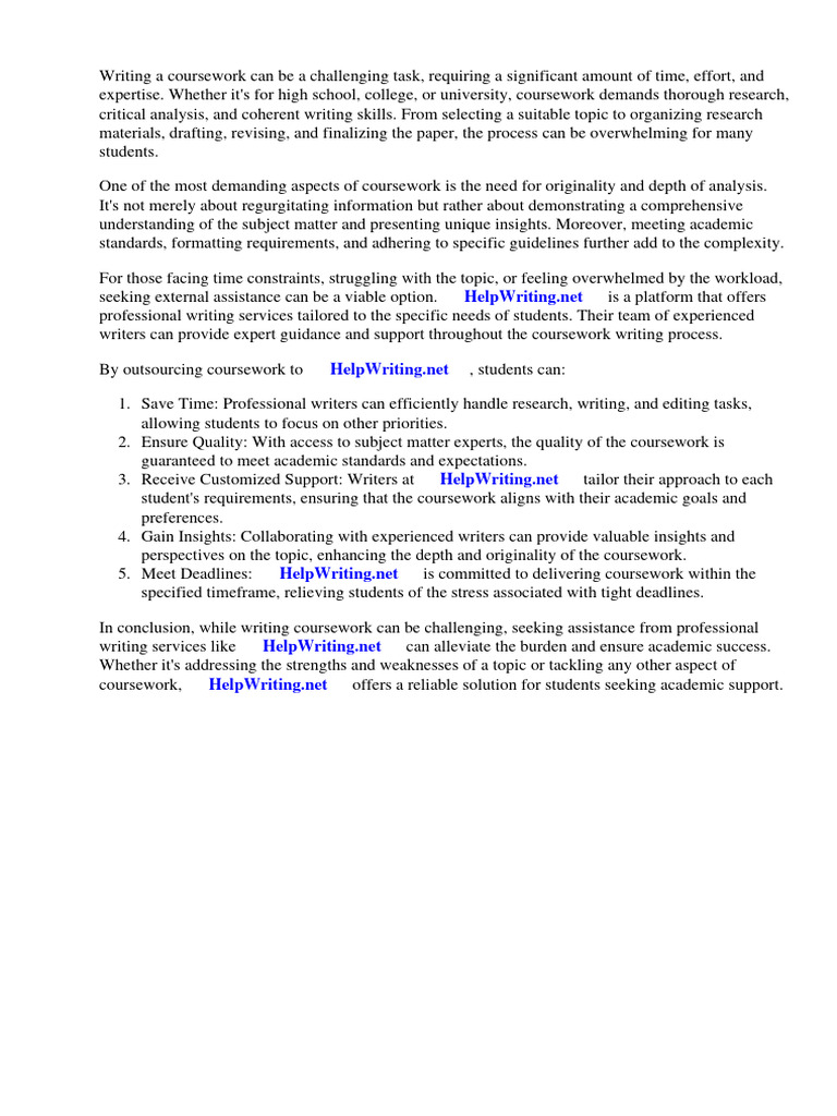 Coursework Strengths and Weaknesses | PDF