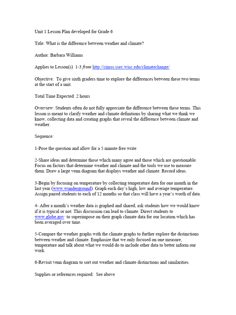 Weather Vrs Climate Grade 6 | PDF | Weather | Climate