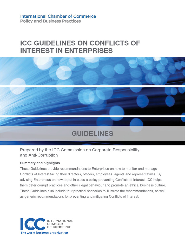 ICC Conflicts of Interest Guidelines Definitive Version | PDF | Conflict Of Interest | Business