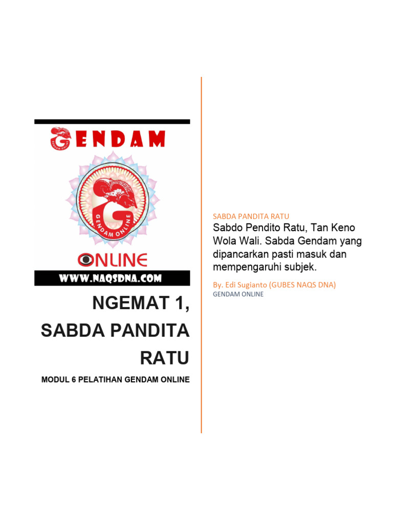 Gendam Sabda Pandita Ratu | PDF | Pengembangan Diri