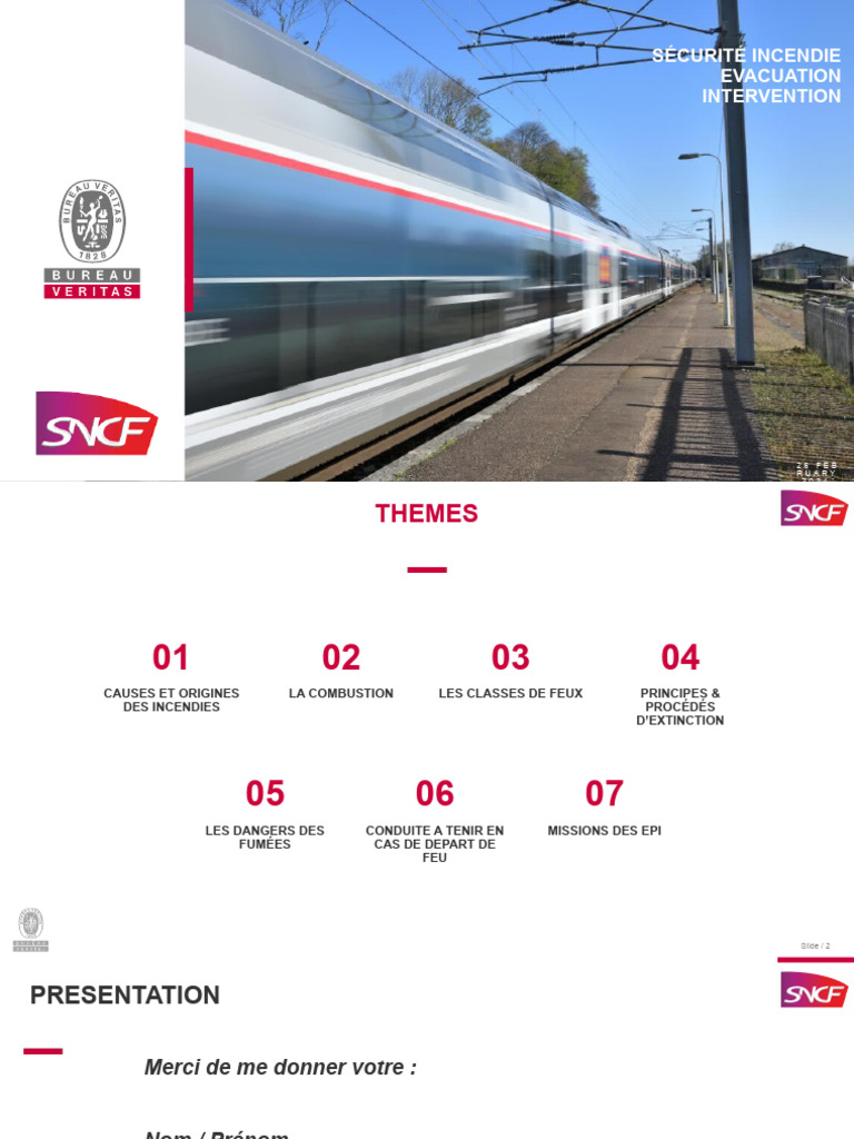 SNCF IN EVAC CAMPUS PERSONNEL BORD Sensibilisation Au Risque Incendie ...