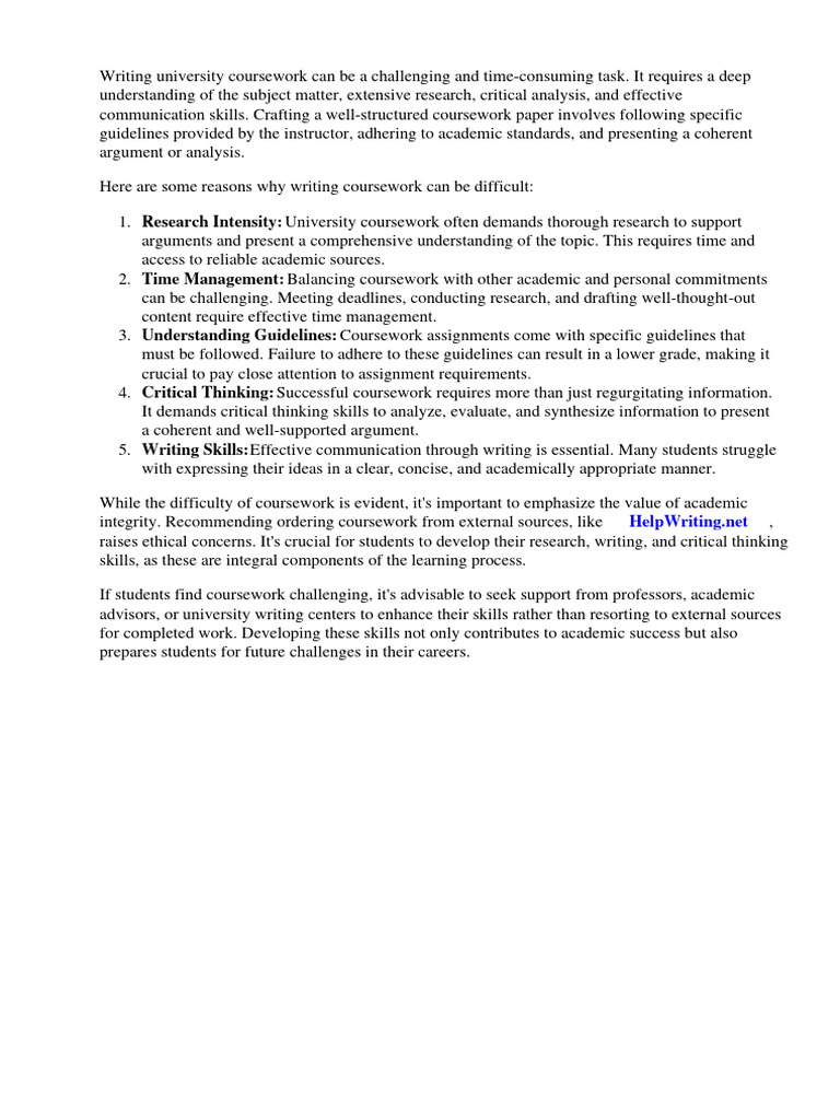 University Coursework Structure | PDF | Critical Thinking | Thought