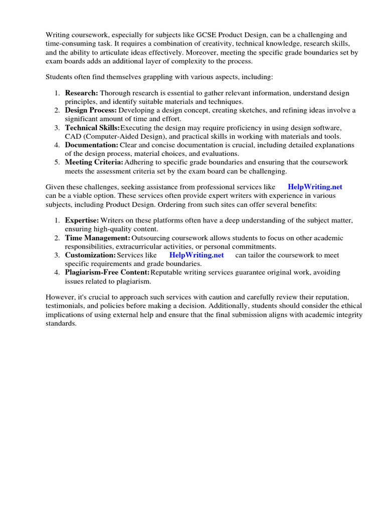 Gcse Product Design Coursework Grade Boundaries | PDF | Career & Growth