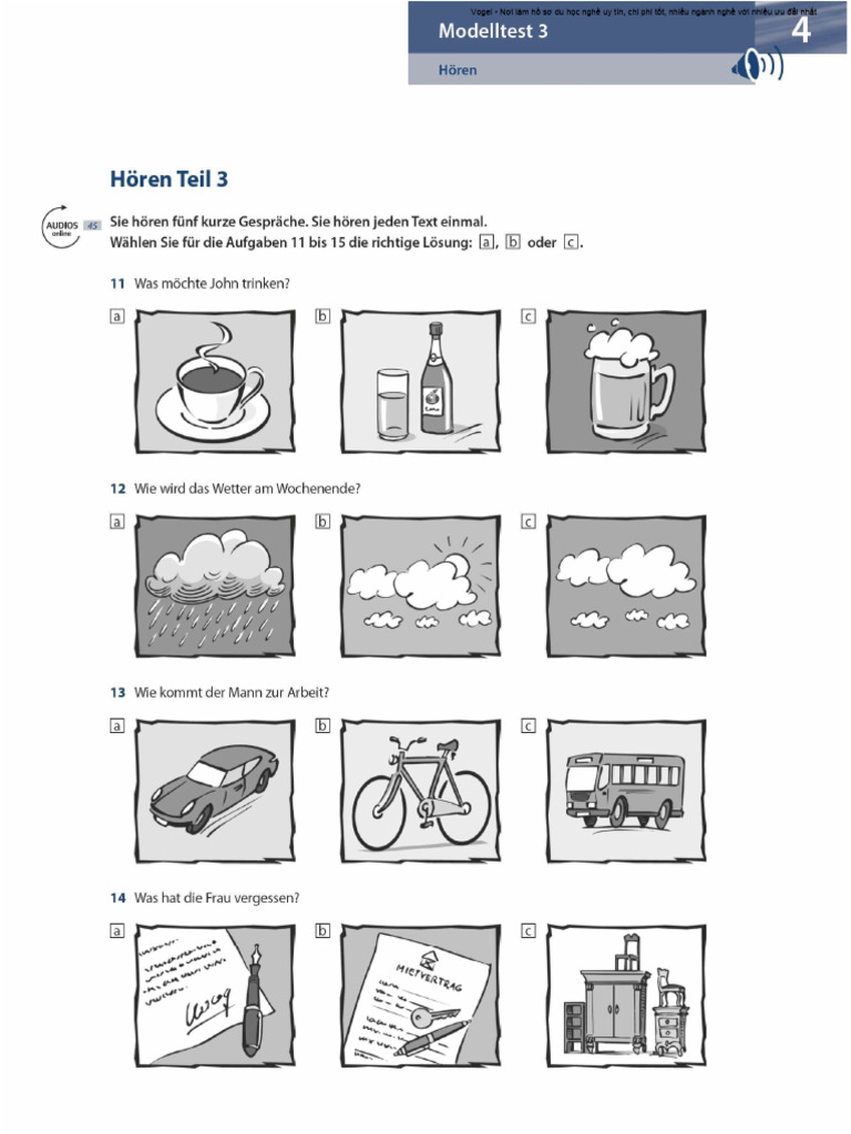 Pruefungstraining GZ A2 Hoeren Modelltest 3 Teil 3 | PDF