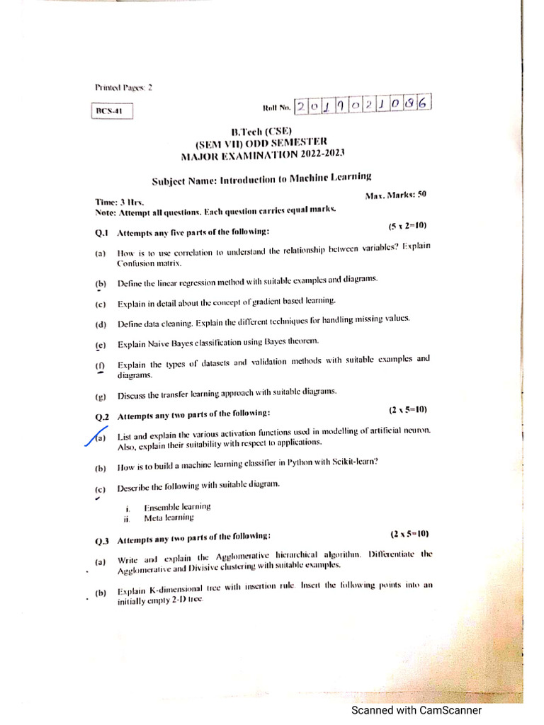 Major 7th Sem 2023 | PDF