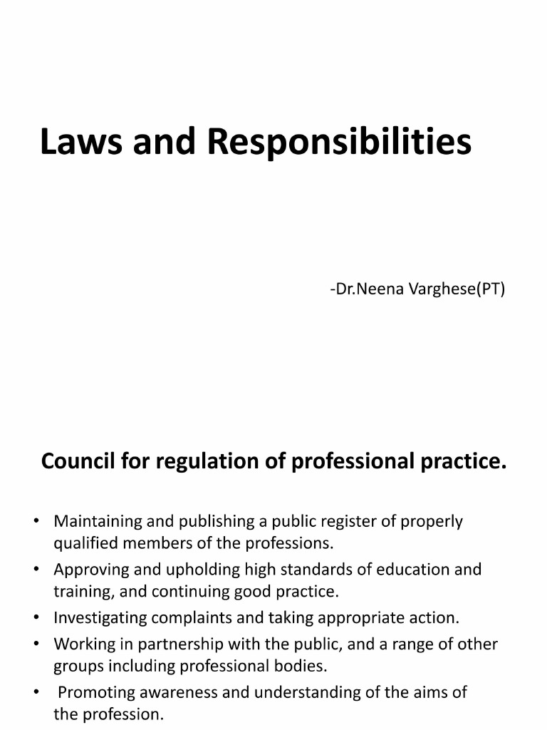 Laws and Responsibilities | PDF