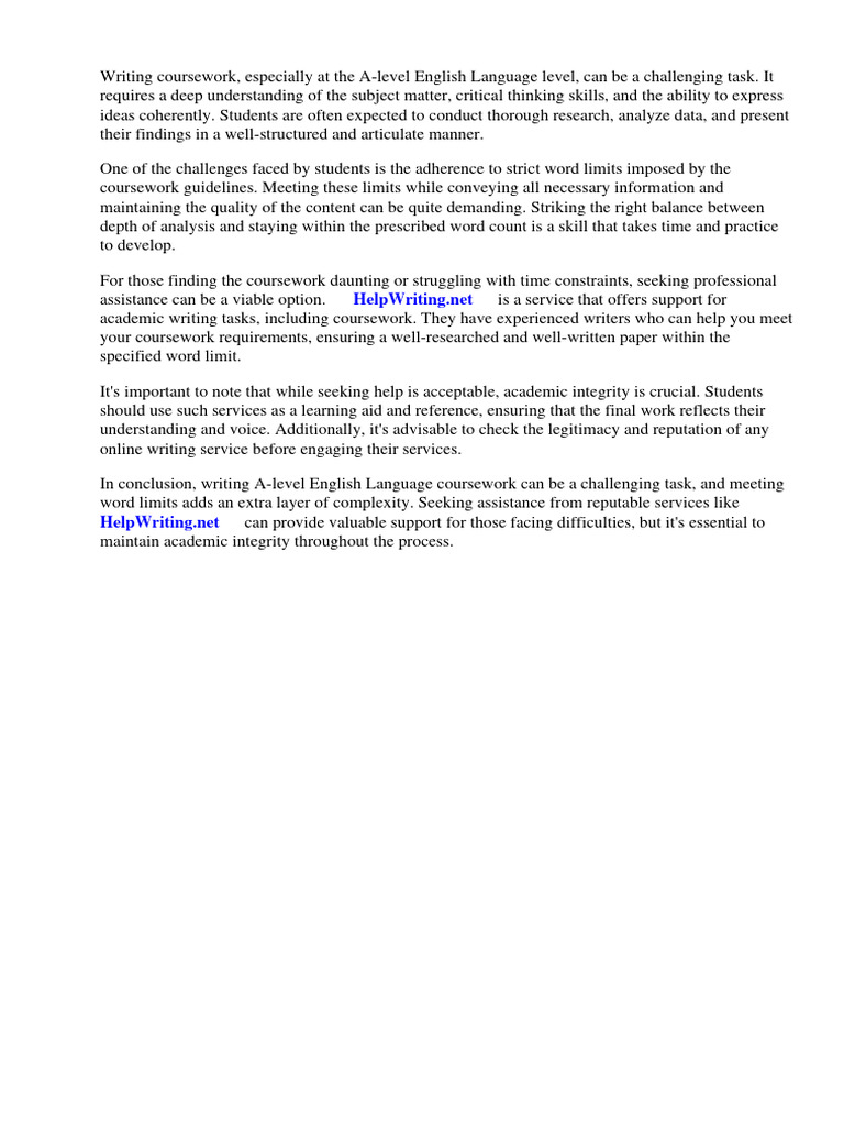 As Level English Language Coursework Word Limit | PDF | Critical Thinking