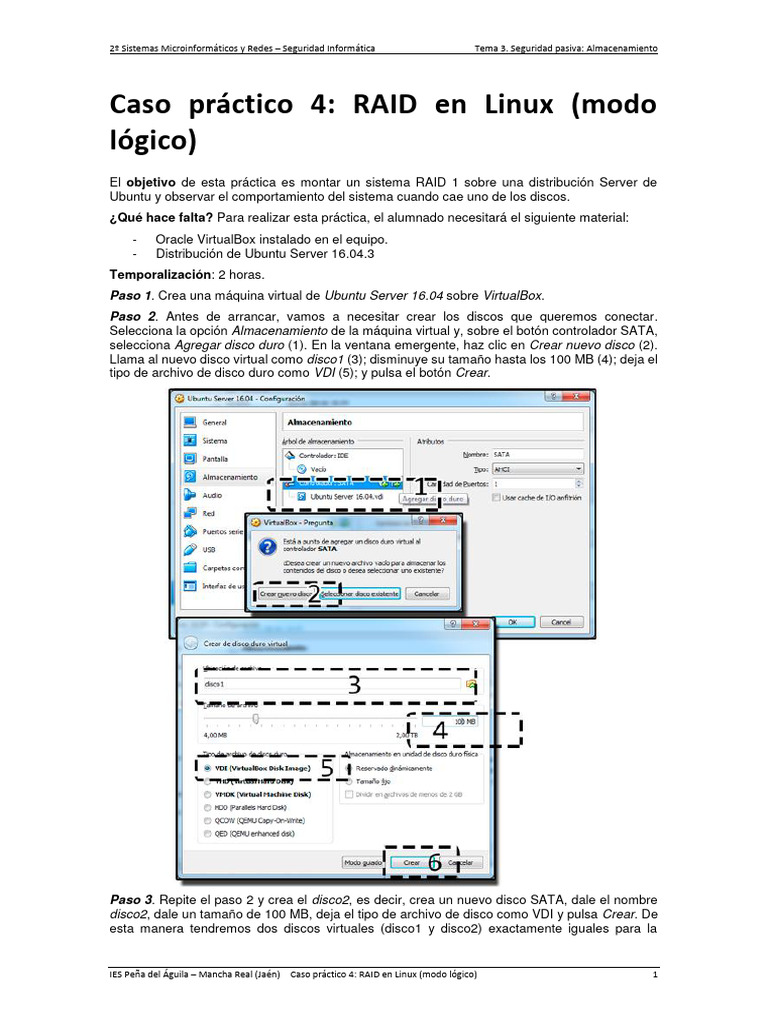 Tema 3. Caso Práctico 4 - RAID 1 en Linux | Descargar gratis PDF | Archivo de computadora ...