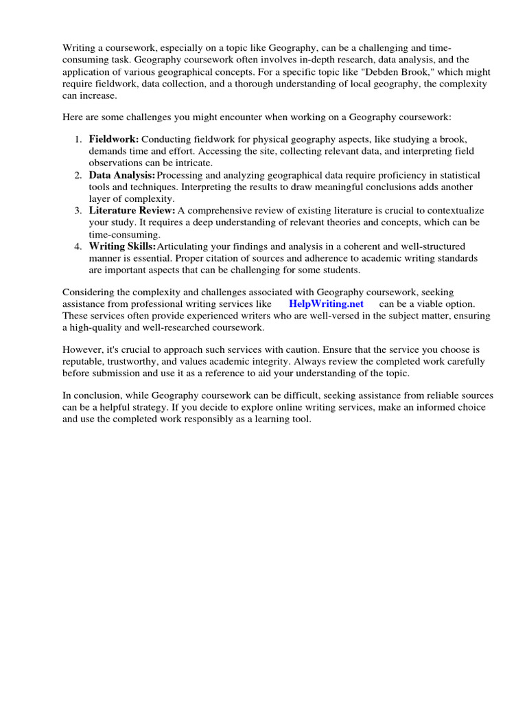 Geography Coursework Debden Brook | PDF | River | Erosion