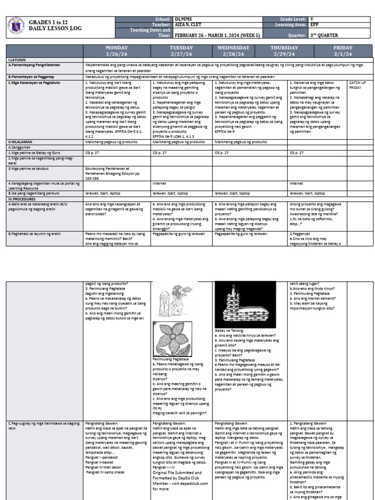 DLL - Epp 5 - Q3 - W5 | PDF