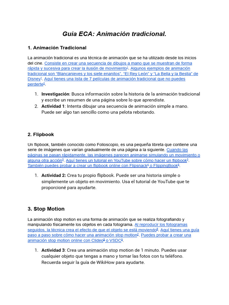 Guia ECA - Animación Tradicional | PDF | Animación