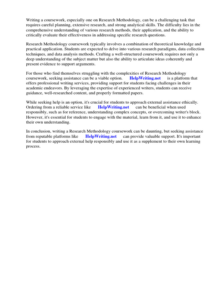 Research Methodology Coursework | PDF | Methodology | Quantitative Research