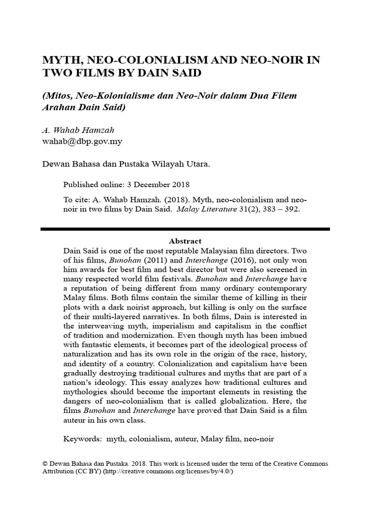Neo-Noir and Myth in Dain Said's Films | PDF | Fantasy | Film Noir