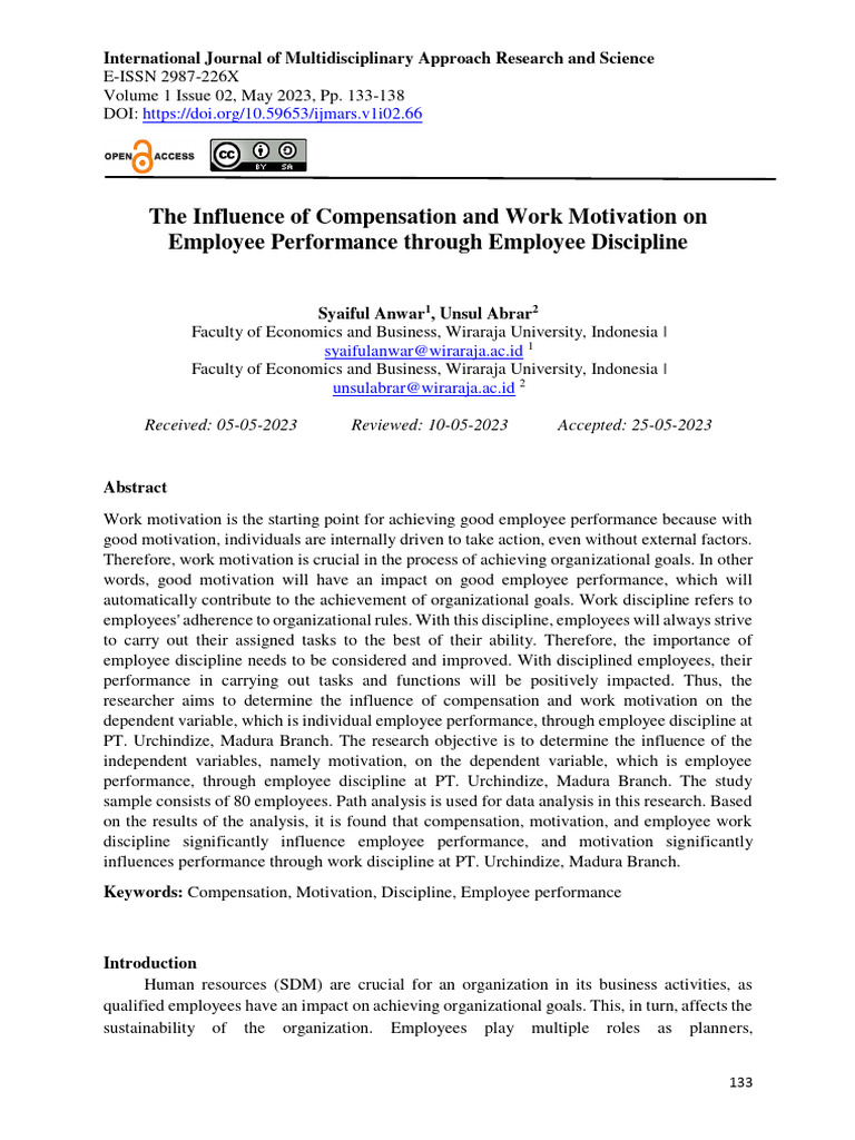 Compensation and Motivation's Impact on Performance | PDF | Motivation ...
