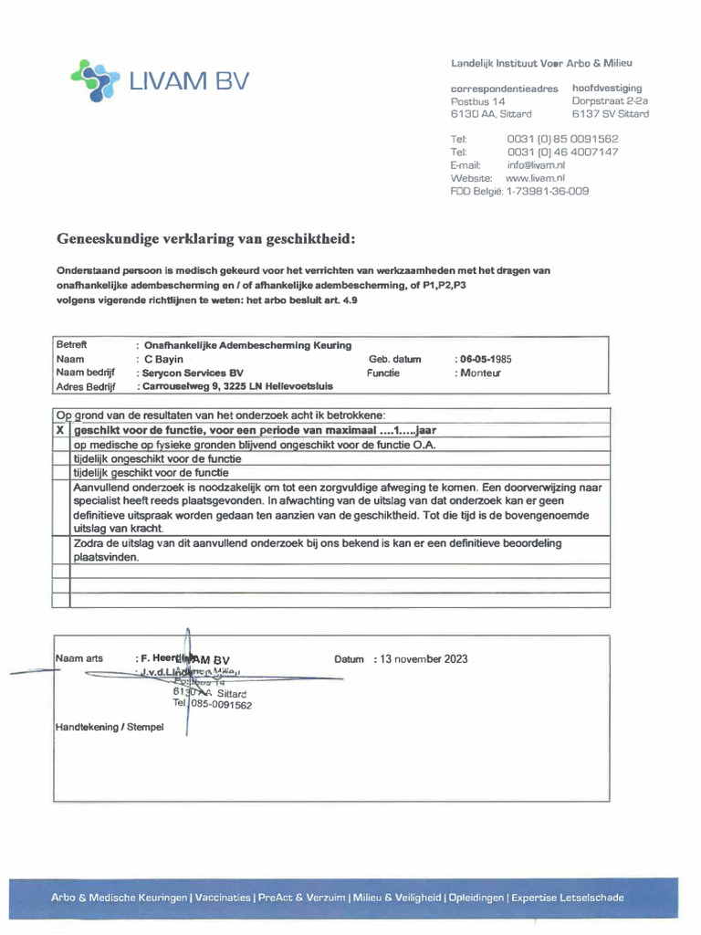 Bayin, C. - Medische Keuring | PDF