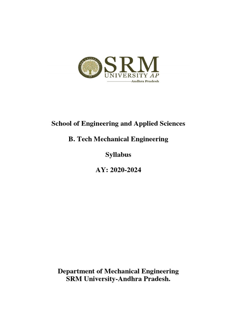 Srmap Mech 2020 2024 Syllabus Non Ugc | PDF | Chemical Bond | Biodiversity