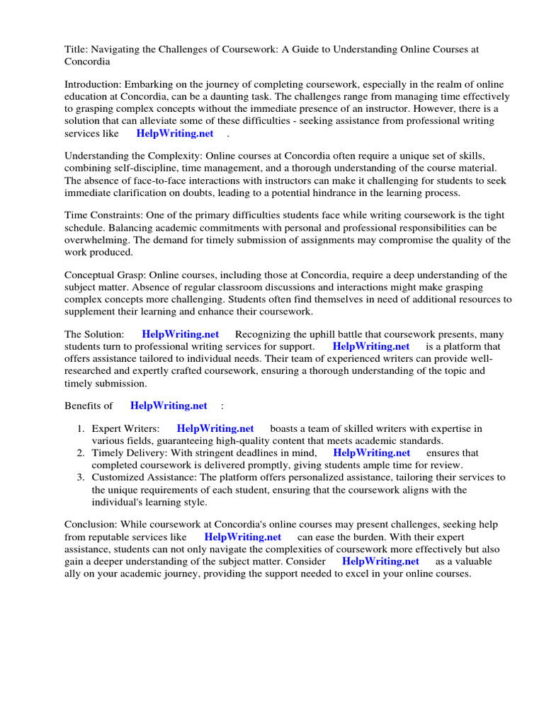 How Do Online Courses Work Concordia | PDF | Educational Technology ...