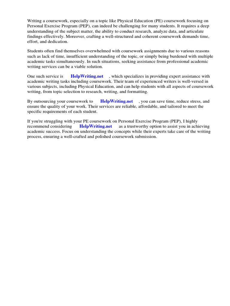 Pe Coursework Pep | PDF | Physical Fitness | Physical Education