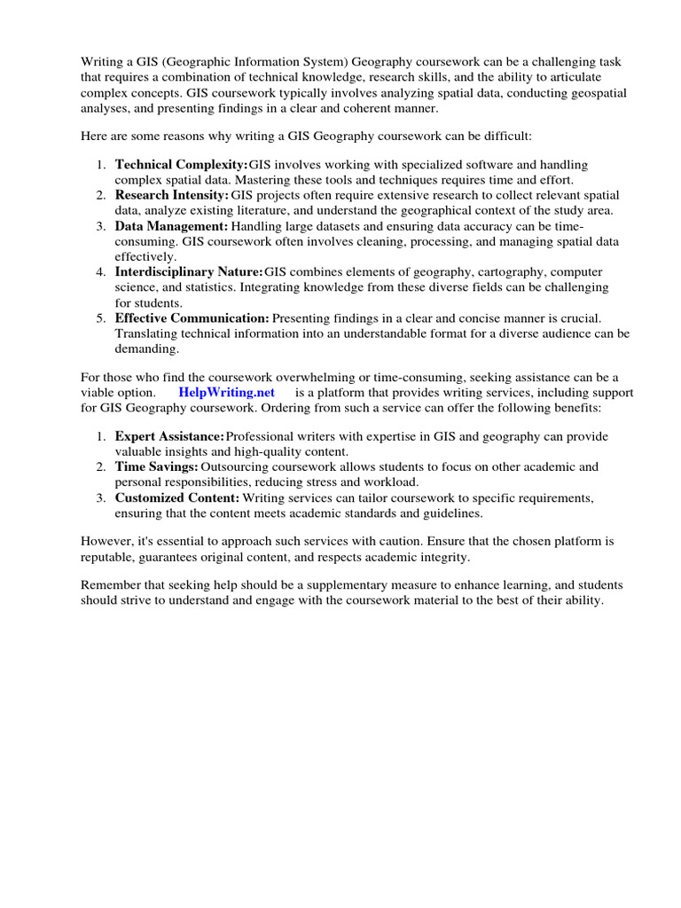 Gis Geography Coursework | PDF | Geographic Information System | Geography