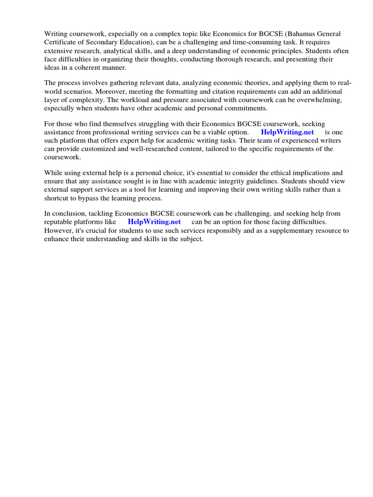 Economics Bgcse Coursework | PDF | Motivation | Motivational