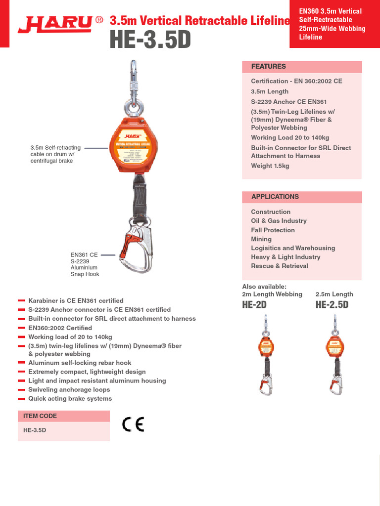 H-3.5D Specsheet WEB | PDF | Equipment | Manufactured Goods